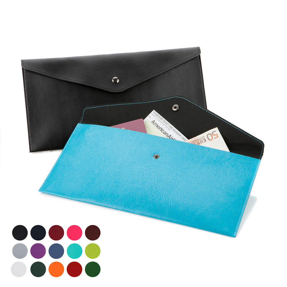 Envelope Style Travelor Document Wallet PU Colours | Print Run