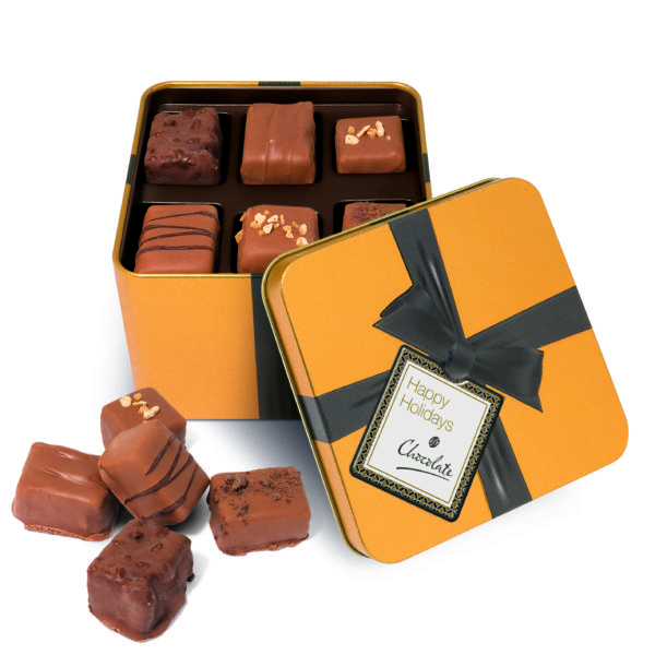 Gold Square Chocolate Tin | Print Run