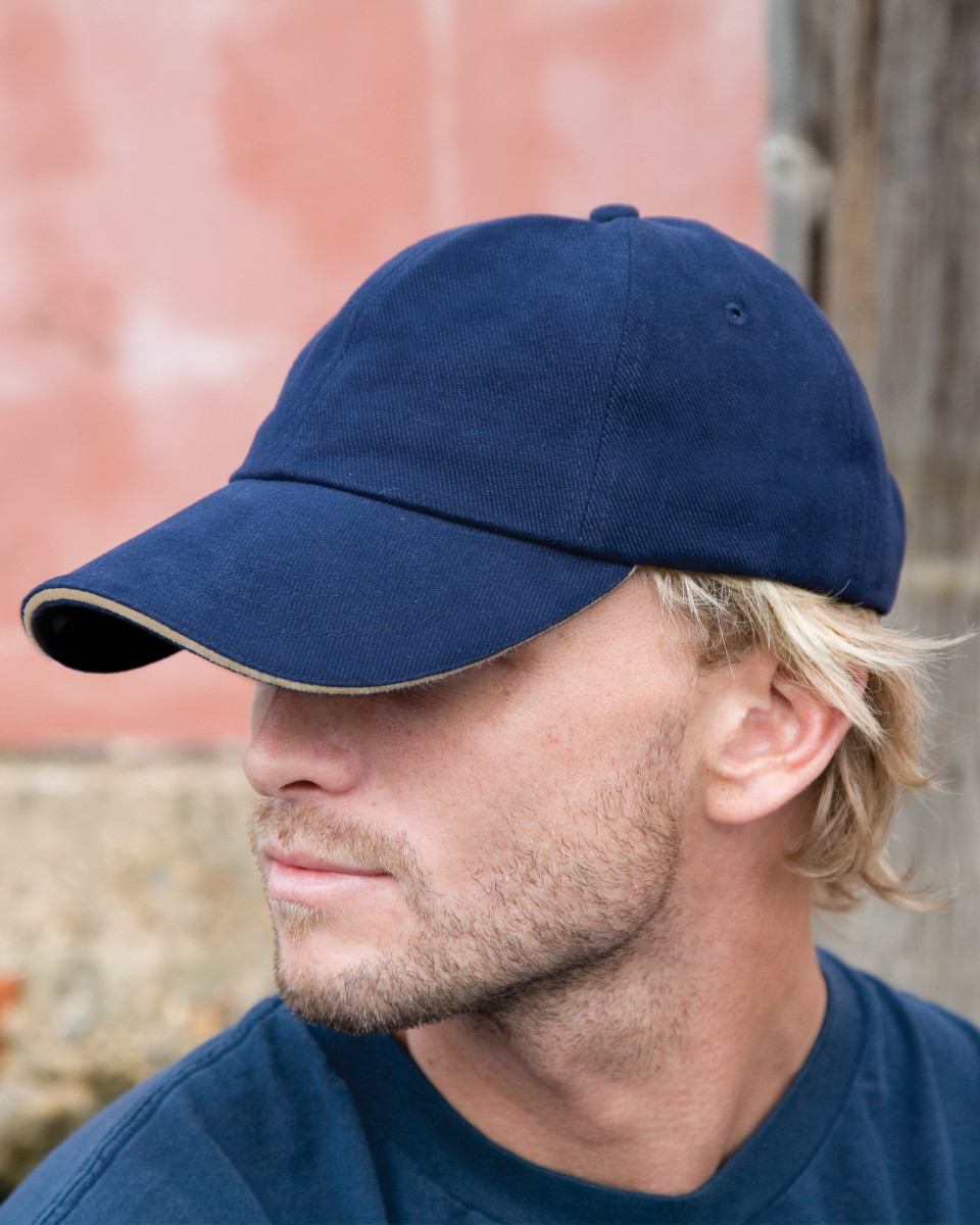 RC25P Result Headwear Heavy Brushed Cotton Cap with Sandwhich Peak ...